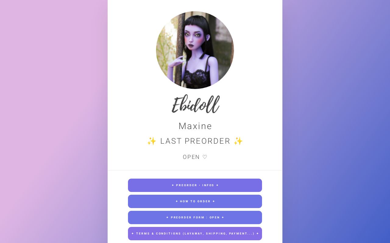 Ebidoll Maxine Final Preorder